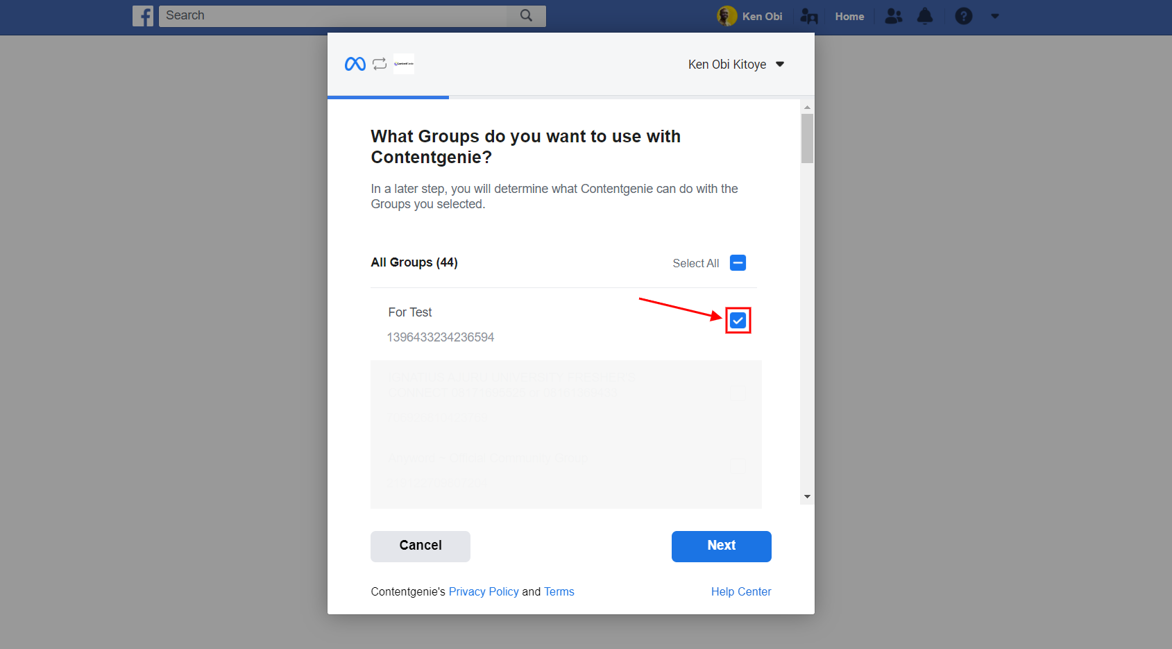 How to connect your facebook Page To ContentGenie – ContentGenie Support